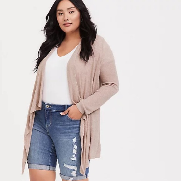 torrid | Sweaters | Torrid Oatmeal Woolblend Drape Cardigan | Poshmark